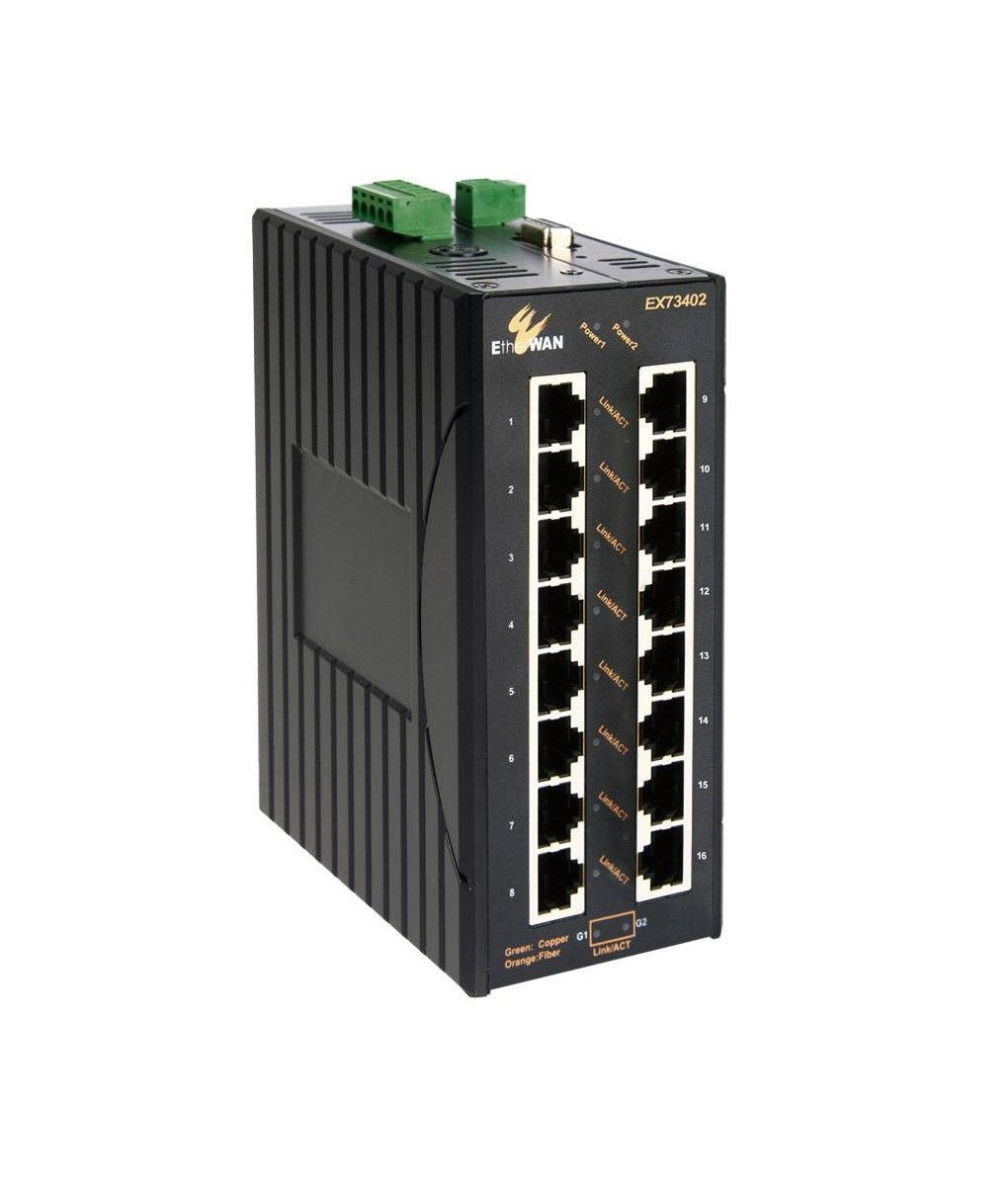 EtherWAN EX73402-03B-CC 18-Ports 100/10TX Gigabit Fiber EthernetSwitch