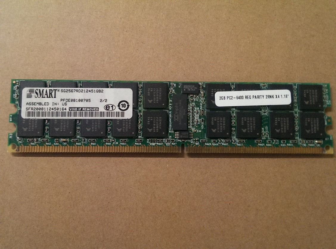 Smart Modular SG2567RD212451QB2 Qualified 2Gb PC2-6400 Reg Pairty Rank ...