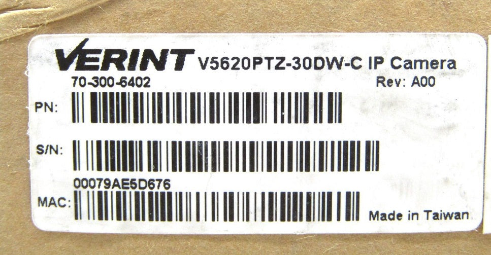 Verint V5620PTZ-30DW-C 1080P 30x-Optical PTZ Outdoor Camera